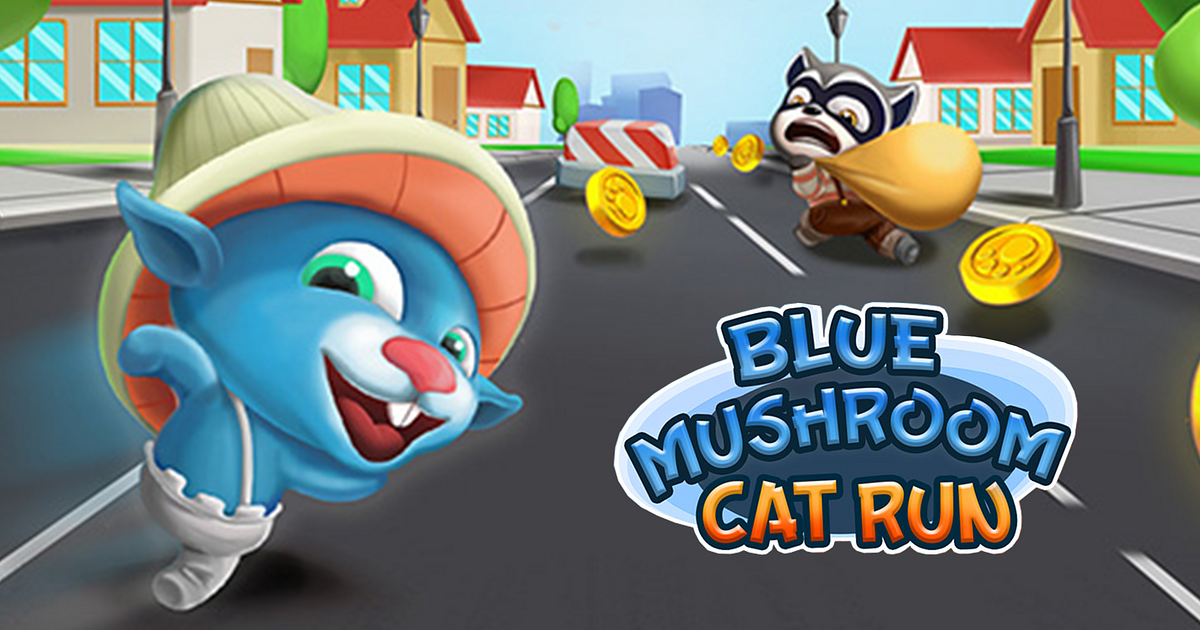 Blue Mushroom Cat Run - Online Game - Play for Free | Keygames.com